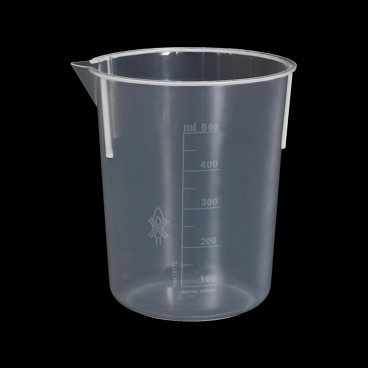 Labvida 4pcs of Stackable Plastic Beakers, Vol.500ml, PP Material, with Molded Graduation, LVB004