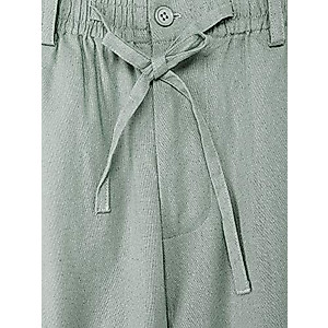 Womens Premium Soft Linen Resort Pants Relaxed Fit Comfort Wear Boho Beach Coverup Style (2X-Large, 3bh01_Gray)
