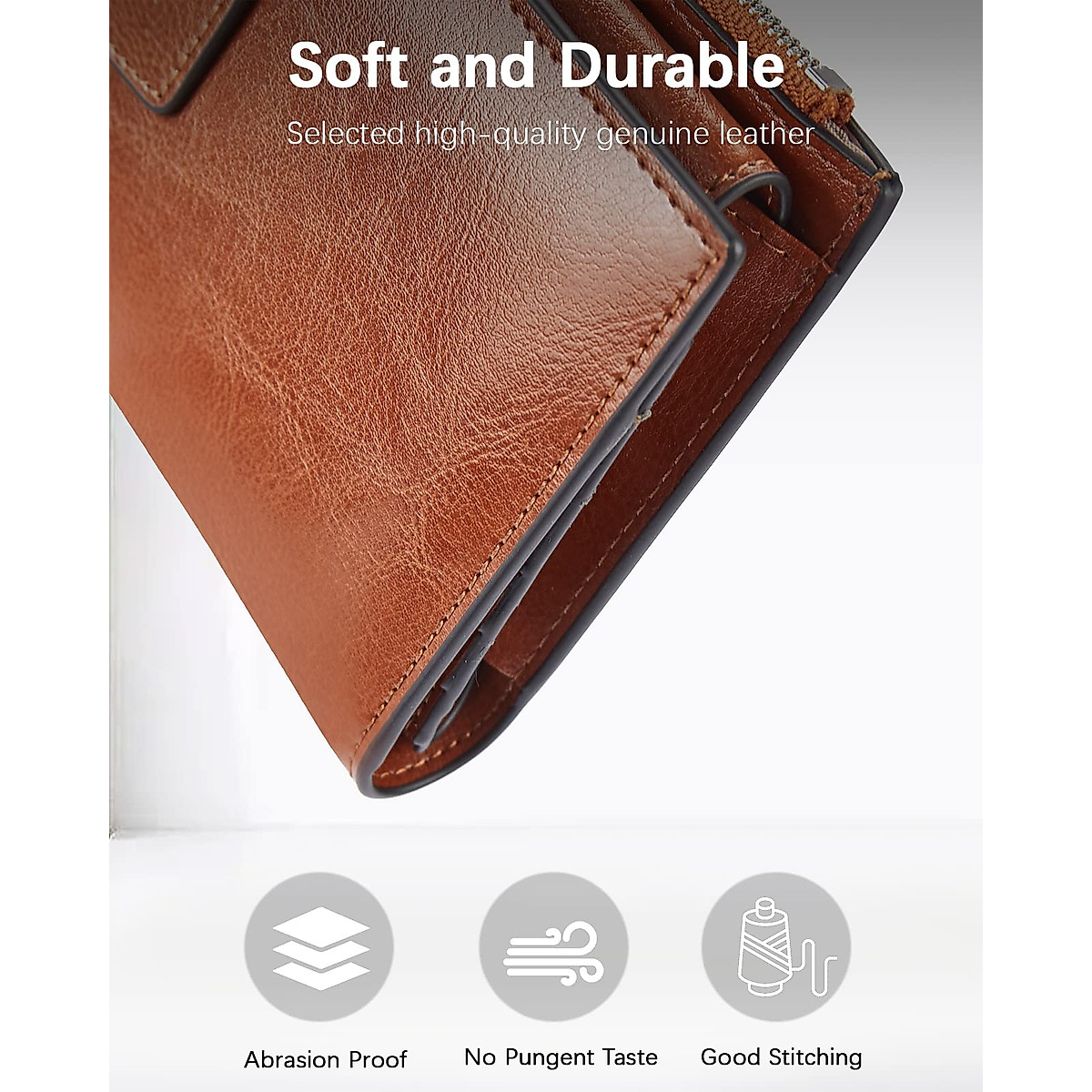 BOSTANTEN Womens Leather Wallets RFID Blocking Large Capacity＆Leather 15.6 inch Laptop Backpack Computer Bag