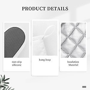 Sugar Skull Oven Mitts and Pot Holders Sets Non-Slip Heat Resistant Kitchen Gloves and Pot Pad for Cooking Baking Grilling