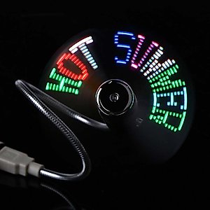 Kbinter New Creative USB Fan，USB LED RGB Light Programmable Fan Flexible Gooseneck DIY Message Mini USB Fan for PC Laptop Notebook Desktops