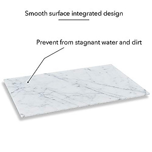 JIMEI Marble Rectangular Vanity Tray for Bathroom – Marble Kitchen Serving Tray for Coffee, Cheese, Pastries, Bread – Jewelry Storage Organizer Decorative Tray for Dresser, nightstand or Desk