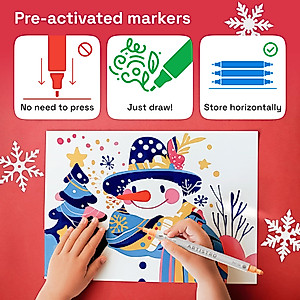 ARTISTRO 24 Acrylic Paint Markers for Fabric, Rocks, Paper, Wood, Canvas, Glass, DIY - Safe for Kids Dual Tip Acrylic Paint Pens (Dual Tip Dot + Brush, 24)