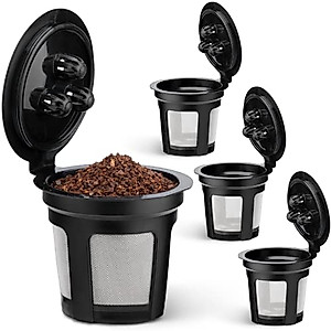 Reusable Coffee Pods Compatible with Ninja DualBrew Coffee Maker, 4 Pack Reusable K Pod Permanent k Cup Coffee Filter Accessories for Ninja CFP301 CFP201 CFP307 Dual Brew Pro