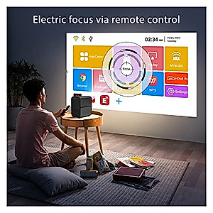 M6A 1080P LED Video Projector Android 9.0 6000 Lumens 5G WiFi Electric Focus for 4K Home Cinema Smartphone ( Color : M6A 1080P )