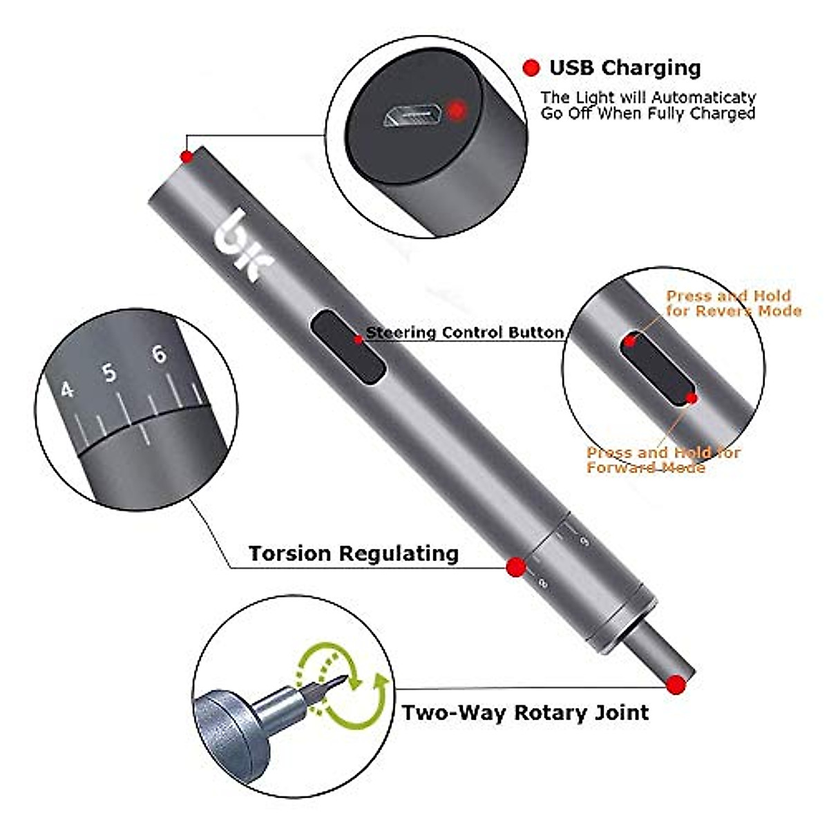 Mini Electric Screwdriver Small Portable Cordless Rechargeable with High Precision Torque Adjustable 24 Bits for Iphone Ipad Watch Camera Laptop Smartphone Macbook