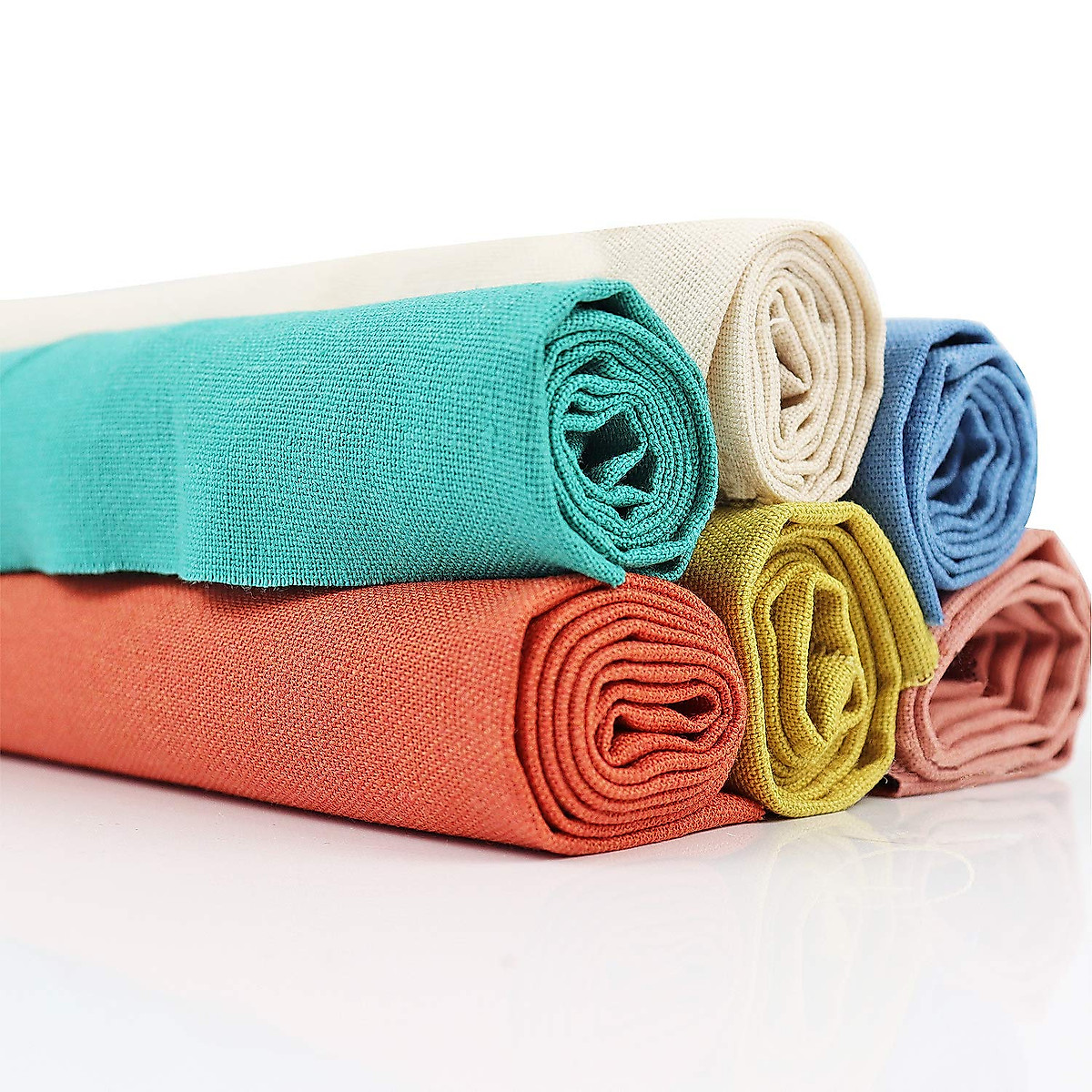 Embroidery Fabric-6 Pcs 6 Solid Colors Linen Needlework Fabric Cross Stitch Cloth for DIY Art Craft Handwork …