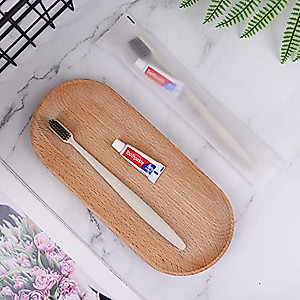 Xuezoioy Disposable Toothbrushes with Toothpaste,30 Pack Apricot Individually Wrapped Disposable Travel Toothbrushes Kit in Bulk for Homeless,Nursing Home,Hotel,Charity