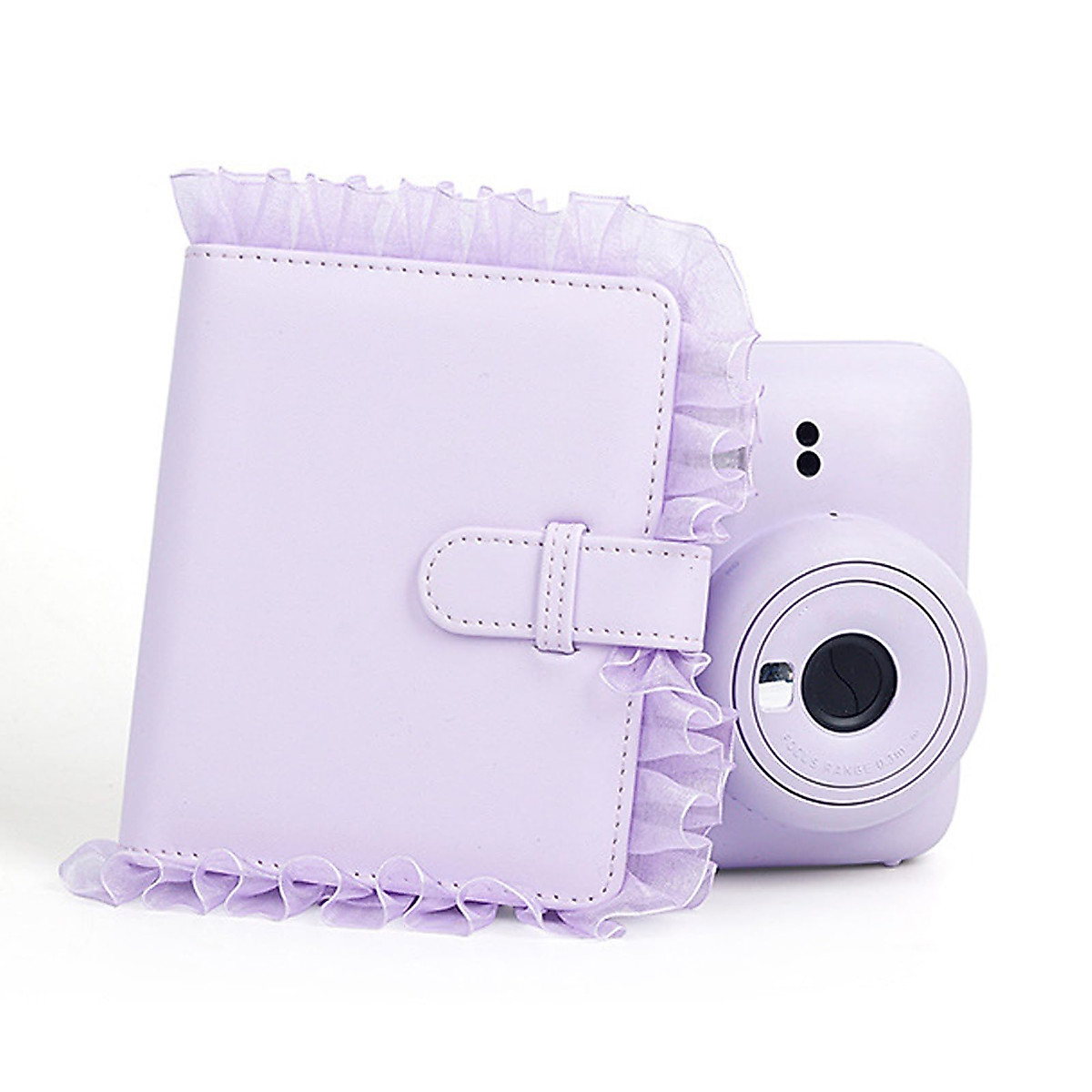 Camera Picture Holder, Universal Mini Film Photo Album with Cute Lace for Display (Purple)