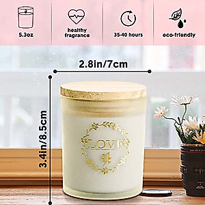 Scented Candles Gift Set for Women: Aromatherapy Candles for Home Rose Scented Natural Soy Wax Jar Candle Sets 2 Pack 6oz 40 Hour Burn Time Use for Stress Relief Relaxation Bath Yoga Birthday