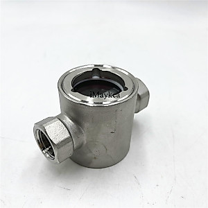 iMaykea 3/4" NPT DN20 Sight Glass Stainless Steel 304 Water Flow Indicator with Concentric PTFE Impeller