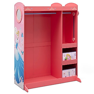 Disney Princess Dress & Play Boutique - Pretend Play Costume Storage Closet/Wardrobe for Kids with Mirror & Shelves by Delta Children, Pink