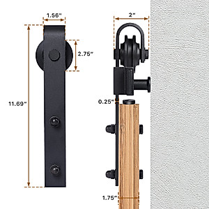 5ft Sliding Barn Door Hardware Kit,Smoothly and Quietly, Easy to Install, Fit 40" Wide Door Panel (I Shape Hanger)