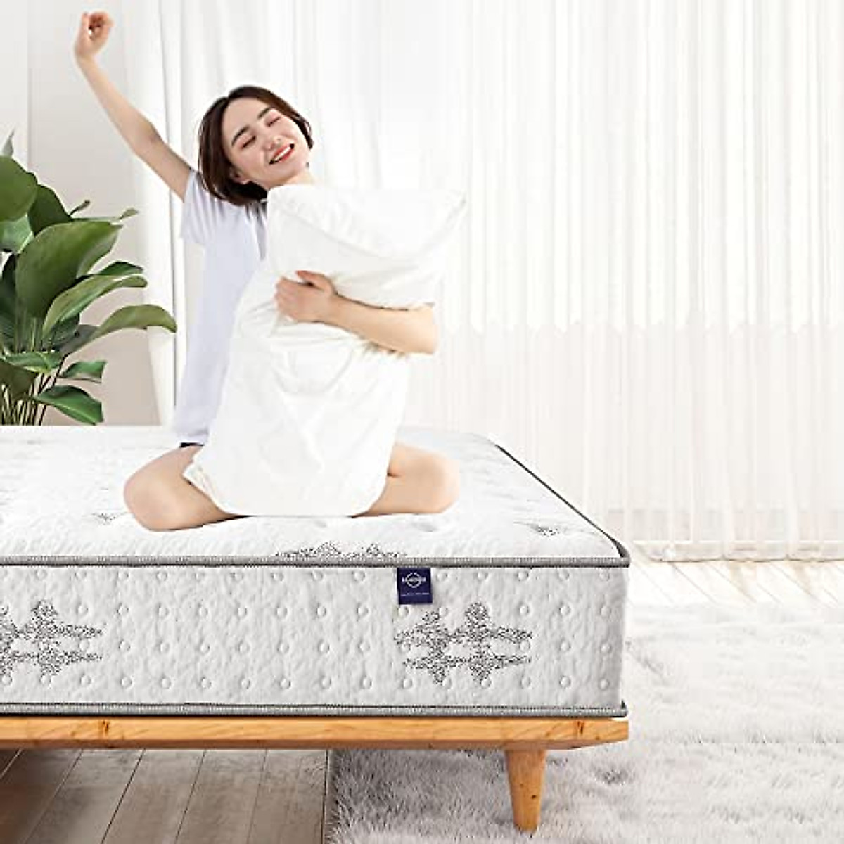 Twin Mattress,10 Inch Hybrid Mattress in a Box,Gel Memory Foam Twin Size Mattress,Individually Wrapped Pocket Coils Innerspring Mattress for Motion Isolation,Medium Firm (Twin)