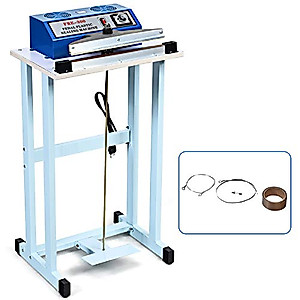Goplus 110V 12" Foot Pedal Impulse Sealer with Cutter, Heat Seal Closer Plastic Bag Sealing Machine, Cutting Machine, Ideal for Industrial and Commercial Use