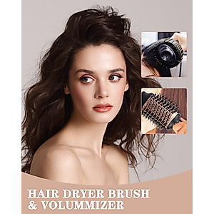 LOVEPS 1000W Oval Brush Hair Dryer, ALCI Safety Plug, Gold