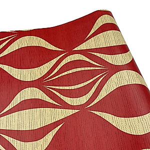 Yifely Red Geometric Design Furniture Paper Self-Adhesive Shelf Liner Dresser Drawer Sticker 17.7 Inch by 9.8 Feet