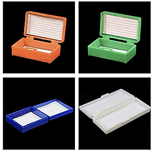 TopHomer Glass Slides Storage Box, Plastic Slides Holder with Division Design for Scientific Research Laboratory Equipment (for 1 PCS Glass Slide)