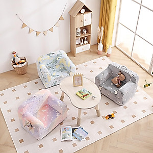 Tiita Kids Foam Chair, Star - Children Sofa with Armrest, Lightweight, Portable, Removable Cover, Side Pockets, Special Design for Girl or Boy