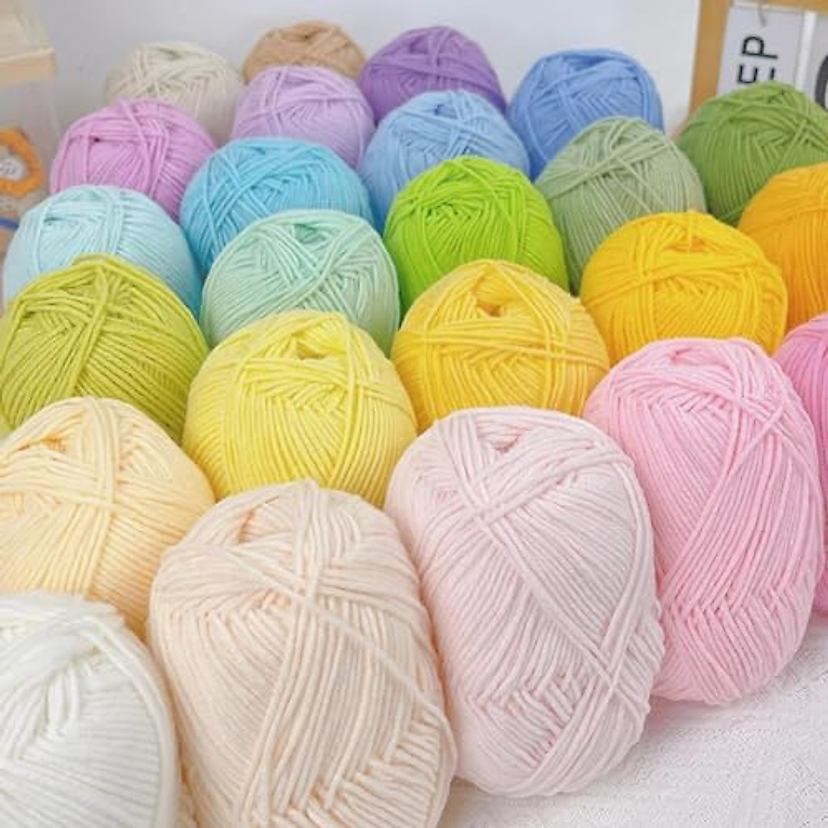 HIFFEY 50g/Set DIY Knitting Yarn Line 4ply Cotton Yarn Hand-Organic Weave Thread Soft Warm for Crochet Scarf Sweater Hat Doll (Color : 04 1pcs)