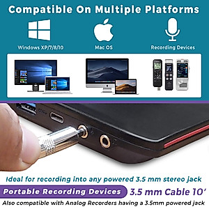 Executive Communication Systems ECS WordSentry Professional Gooseneck Microphone, 3.5mm Uni-Directional Conference Mic, Anti Slip Base and Adjustable Heavy Duty Metal Design