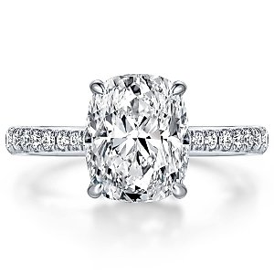 4ct Moissanite Elongated Cushion Cut Engagement Ring White Gold Plated 925 Sterling Silver Promise Rings for Women Size 6