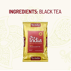 Tea India CTC Assam Loose Leaf Black Tea Strong, Full-Bodied Flavorful Blend Of Premium Black Tea Made with Natural Ingredients Traditional Indian Tea Caffeinated Iced Tea Breakfast Tea (32 Ounce)