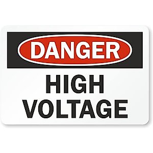 SmartSign Pack of 500 "High Voltage" Labels in a Roll | 3" x 2" Semi-Gloss Paper, Adhesive Stickers