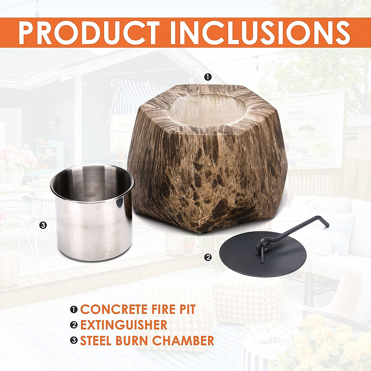 Tabletop Rubbing Alcohol Fireplace Indoor Outdoor Fire Pit Portable Fire Concrete Bowl Pot Fireplace