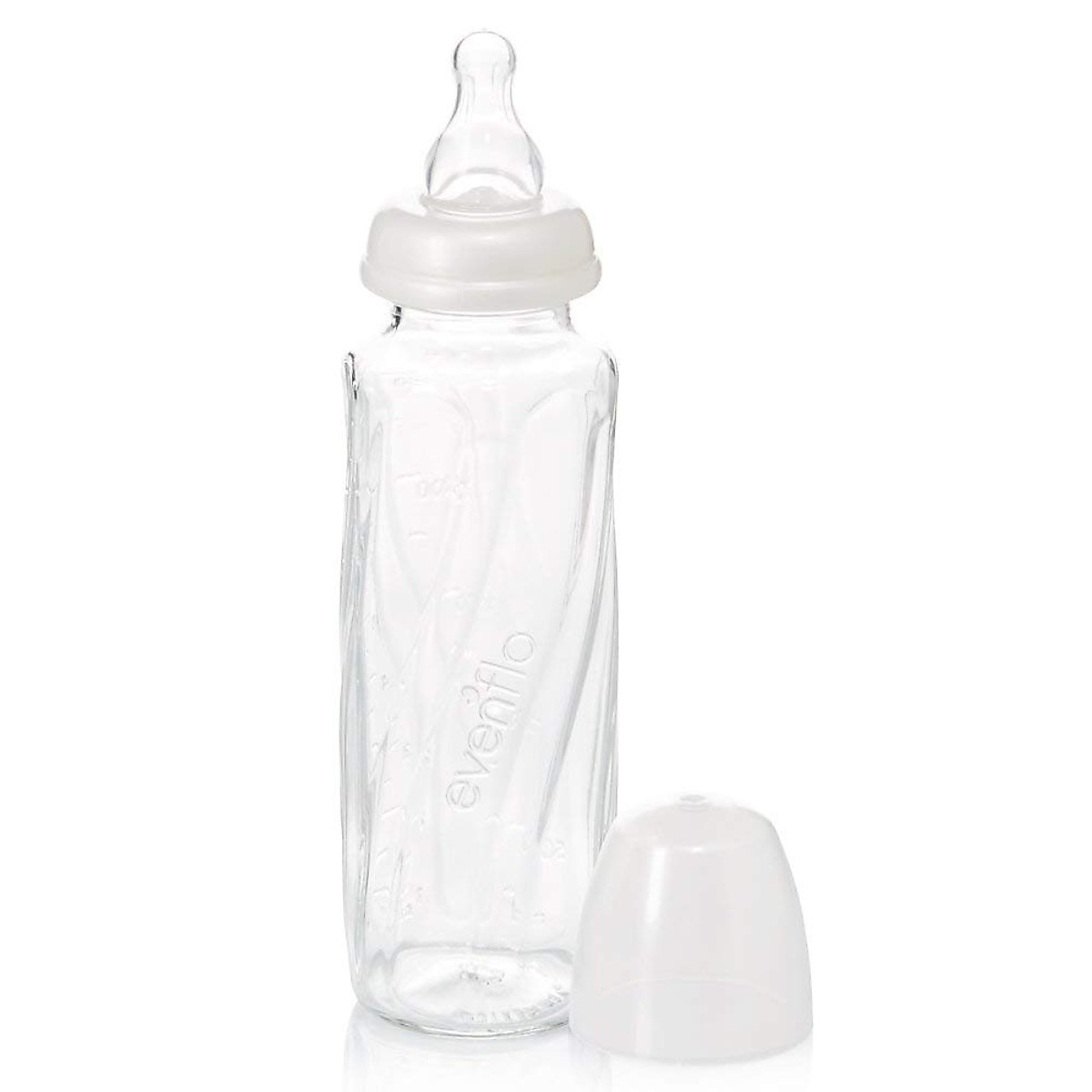 Evenflo Feeding Glass Premium Proflo Vented Plus Bottles for Baby, Infant and Newborn - Helps Reduce Colic - Clear, 8 Ounce (Pack of 6)