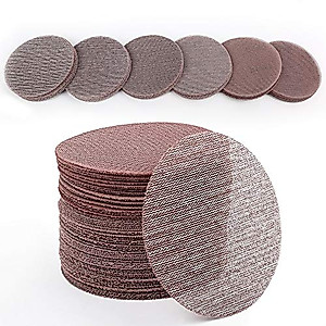 LotFancy 5 Inch Sanding Discs, 60PCS 80 100 120 180 240 320 Grit Mesh Abrasive Dustless Sandpaper Assortment for Car, Woodworking - Hook and Loop Random Orbital Sander Round Sand Paper