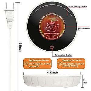 Smart Coffee Mug Warmer with Auto Shut Off for Home Office Desk Use,Touch Control Tech Safety and Smart Temperature Settings for Coffee, Milk, Tea, Water (White)