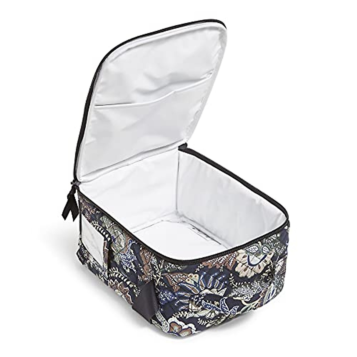 Vera Bradley Women's Cotton Deluxe Lunch Bunch Lunch Bag, Java Navy Camo - Recycled Cotton, One Size