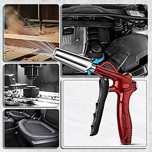 Heavy-Duty Air Blow Gun with Powerful Flow Nozzle, High Volume Air Nozzle Blower Gun with Stainless Steel Extension & 1/4'' Standard Quick Plug, Pneumatic Dust Clean Tool for Air Compressor Accessory