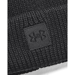Under Armour Womens Halftime Ribbed Pom Beanie, (001) Black/Black/Black, One Size Fits Most