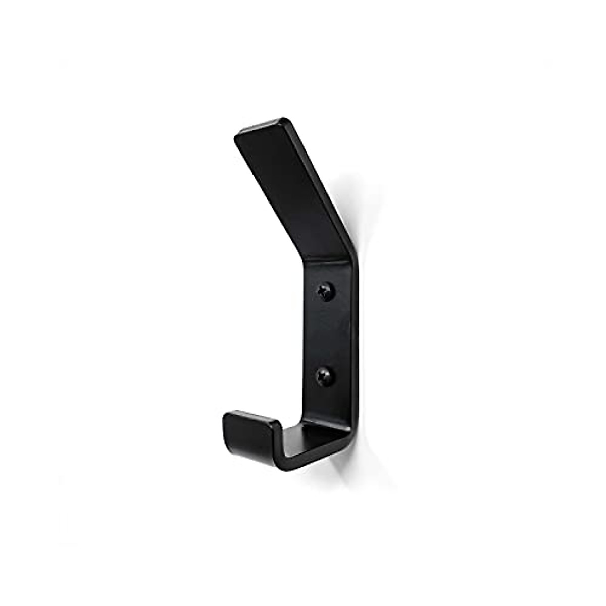 Bold MFG & Supply Metal Double Hook (3 Pack) - Modern, Industrial, Farmhouse, Black Hook, Steel Wall Slant Hook, Coat Hooks, Utility Bent Hook