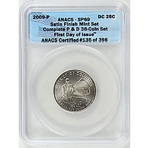 2009 P District Of Columbia Quarter SP69 ANACS SF, FD
