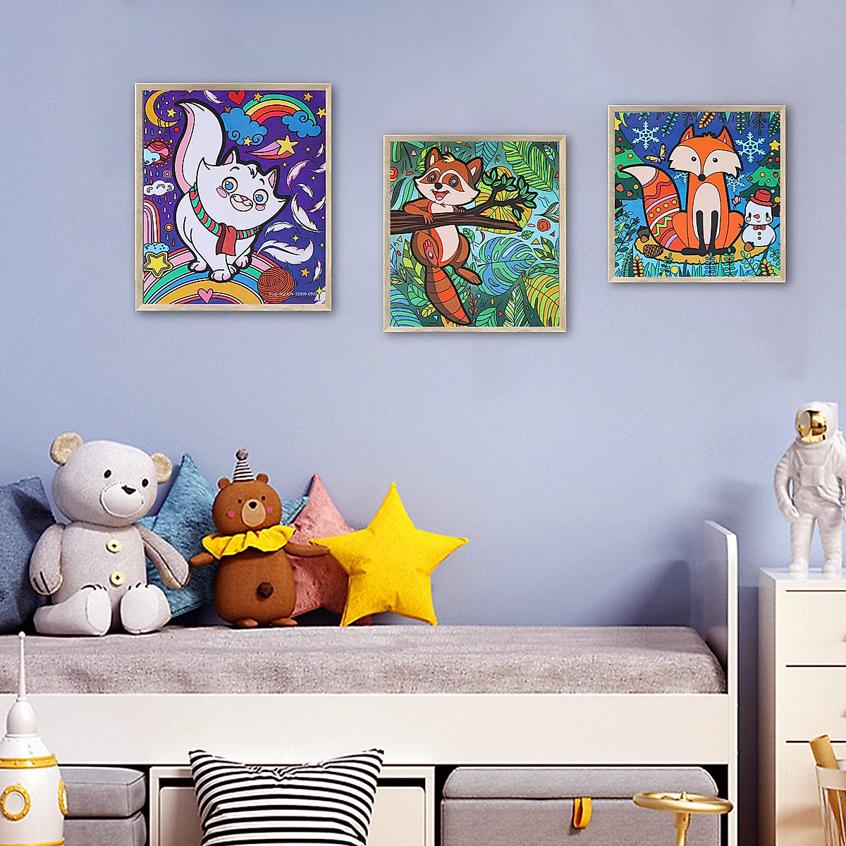 Wings Giant Paint by Numbers Framed, 3 Pack Painting Kit for Kids DIY Printed Canvas, Paint by Numbers for Kids Ages 8-12 9-12 4-8, Christmas Gift for Kids, Art Supplies & Arts and Crafts for Kids