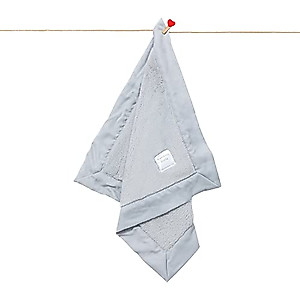 Plush Baby Security Blanket Lovey, Gray, 16"x16", Mini Baby, Blanky 68% viscose from bamboo, 27% organic cotton, 5% Spandex fleece