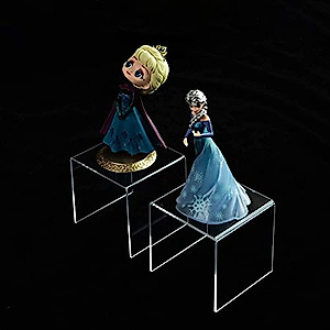 ihomecooker 12 Pack Clear Arylic Display Risers(4"×3"×2") &8 Pack Clear Arylic Display Risers(4"×4"×4") (20 Items)