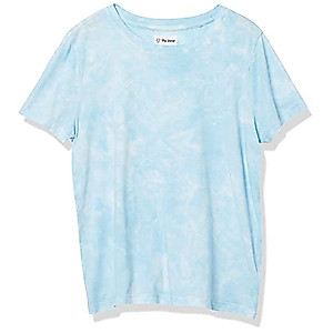 The Drop Women's Courtney Short Sleeve Tiny Crew Neck Jersey T-Shirt Shirt, -Sky Blue Tie Dye, S