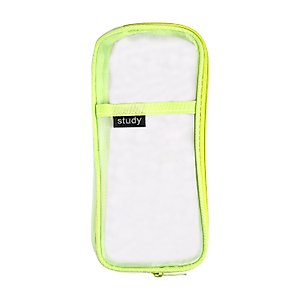 Mesh Pencil Case, Multifunctional Transparent Mesh Pencil Pouch Pencil Storage Case Stationery Pouch Pencil Zipper Case Clear Travel Makeup Pouch for Students Office Travel (Green)