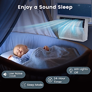 COSTWAY 10000 BTU Window Air Conditioner, Over the Sill AC with Energy Saver Modes, Handy Remote, Touchable LED Control Panel, up to 250 Sq.Ft. Window AC Unit, Ultra Quiet Operation