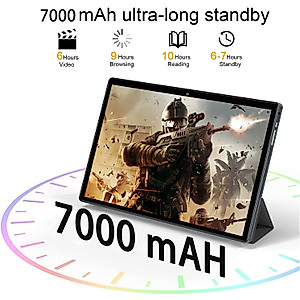 AOYODKG Tablet 2 in 1, 10.1 inch Android Tablet with Keyboard, Case Mouse, 8GB RAM+64GB ROM(1TB Expand), Octa-Core Processor, 1920x1200 IPS HD Display, Games, Wi-Fi, Bluetooth, AYO-A10 (Gray)