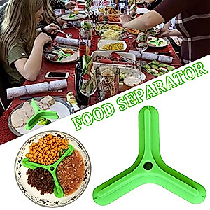 Tomppy Microwave Food Storage Tray Divider Free Silicone Food Plate Separator Controlled Meals for Teens and Adults On-The-Go BPA-Free Food-Safe Materials (Green, 1pc)