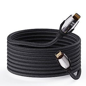 Long 8K HDMI 2.1 Cable 50FT, 48Gbps Ultra HD Lead High Speed Cord Connector, Supports 8K@60Hz, 4K@120Hz, eARC HDR10, HDCP 2.2/2.3 Dolby, VRR, Compatible with Fire TV/Roku TV/PS5/Xbox X/Switch etc