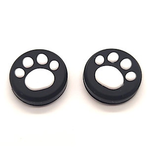 Ambertown 2 x Silicone Analog Controller Thumb Stick Joystick Grips Cap for Nintendo Switch NS/Switch Lite Controller Joy-Con ThumbStick Cute Cat Paw Claw (White)