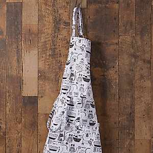 Now Designs unisex adult Cat Now Designs 2500134aa Basic Cotton Kitchen Chef s Apron Purr Party Print, Purr Party, W28 x L32 inch US