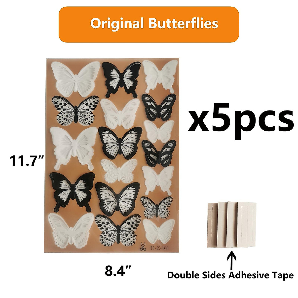 90PCS, 3D Butterfly Wall Decor,Decorative Butterflies for Decals,Black Decor Party Birthday Wedding Decoration Stickers for DIY Bedroom Living Room
