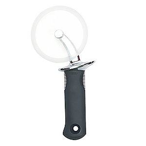 OXO 1065872 Good Grips 4-inch Pizza Wheel and Cutter for Non-Stick Pans,Clear/Black